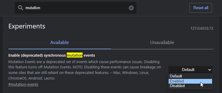 Script error "MutationEvent is not defined"