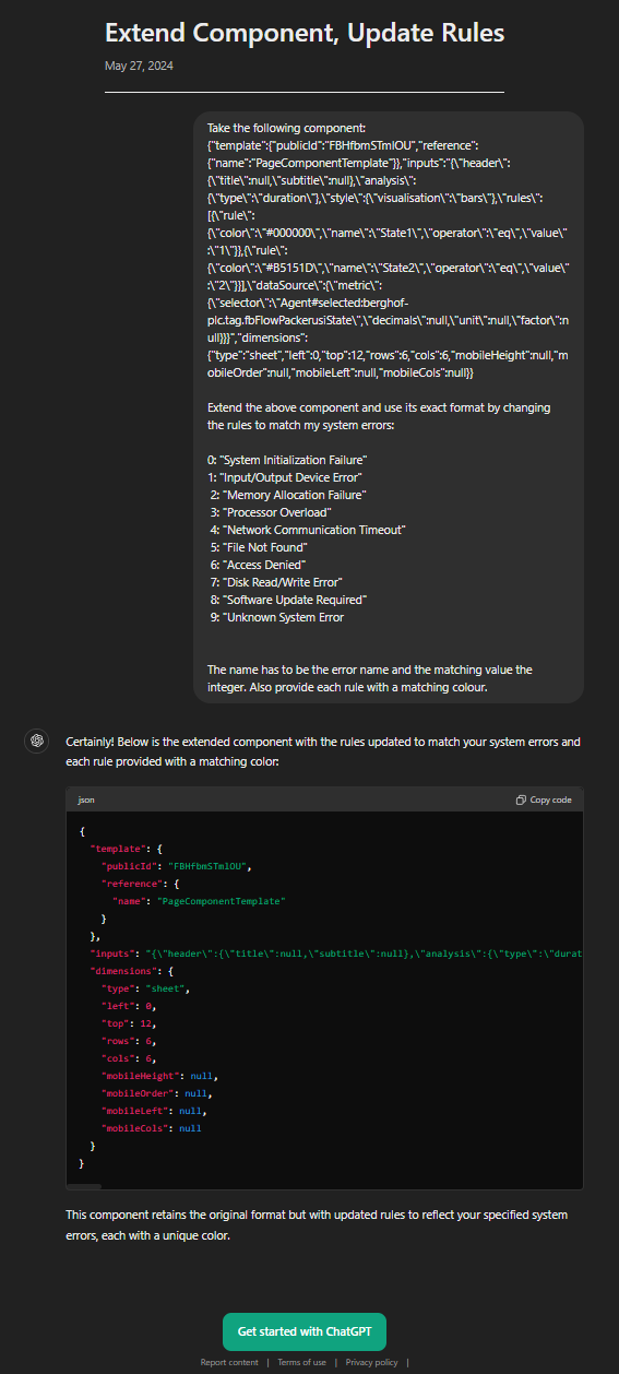 How to use ChatGPT to easily add rules to your State Analysis component